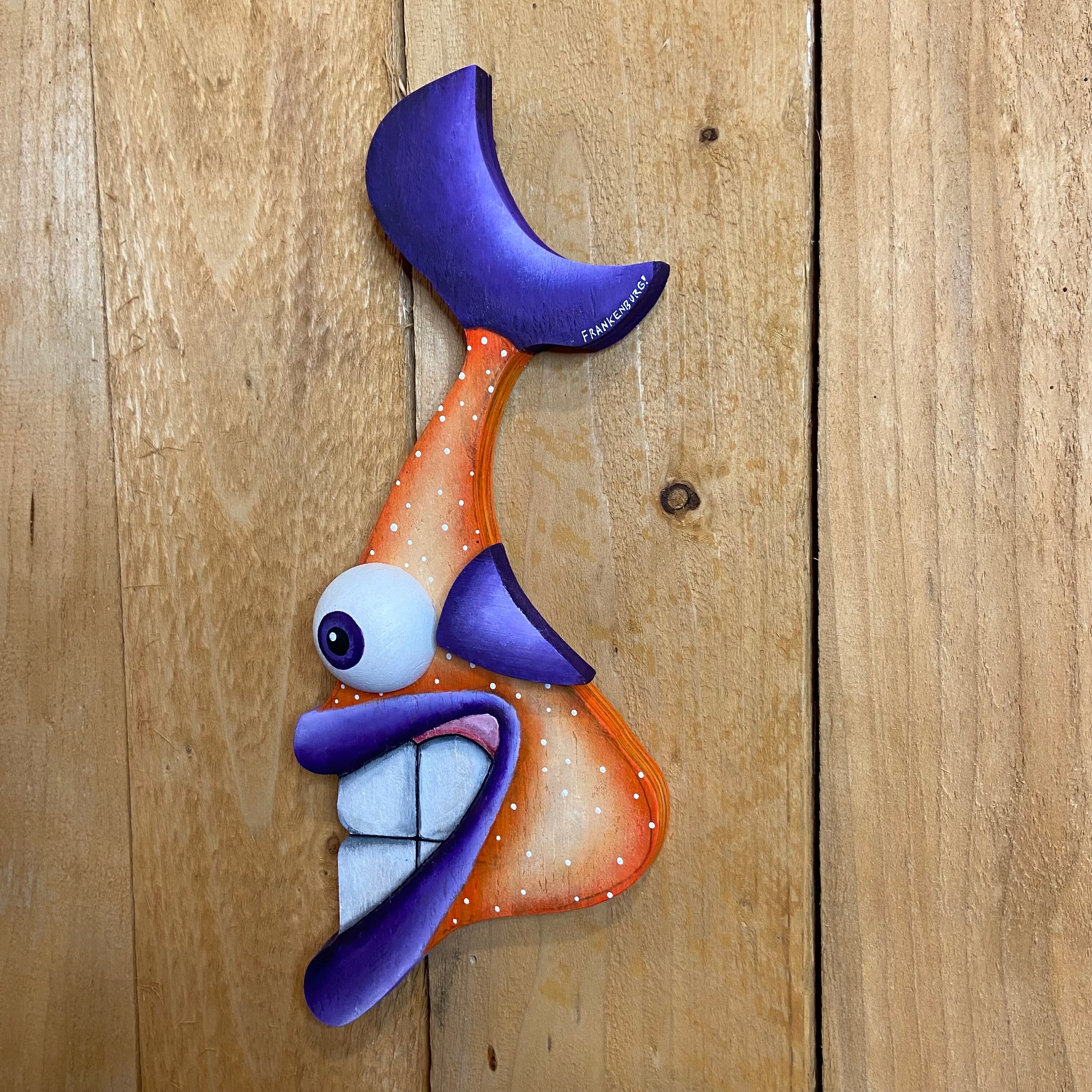 Vern Tickle. Small Wooden Fish Art, Repurposed Art, Yellow and Green ...