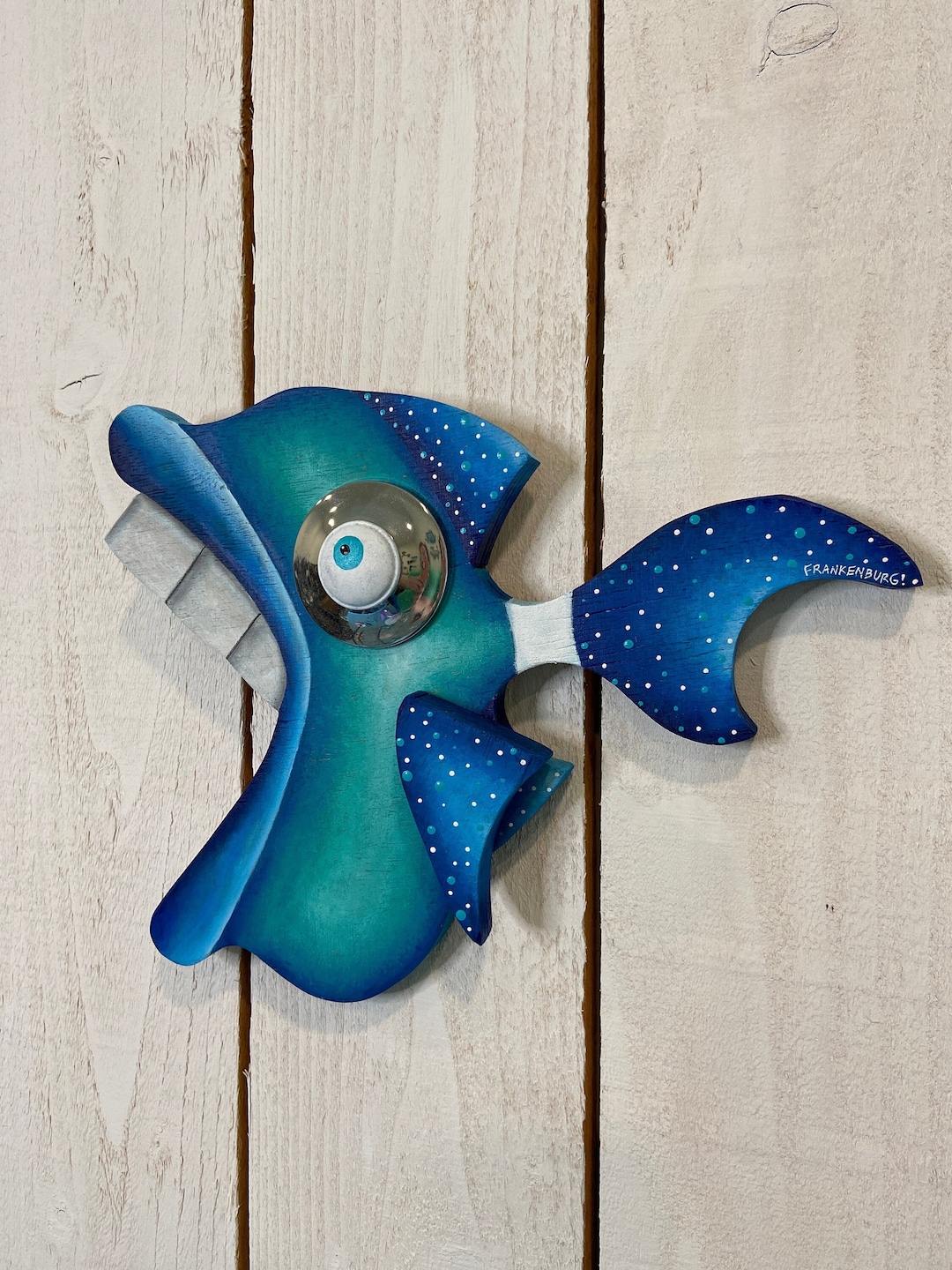 Spottyfins Smith: Wooden Fish Art, Repurposed Art, Recycled Art, Beach ...