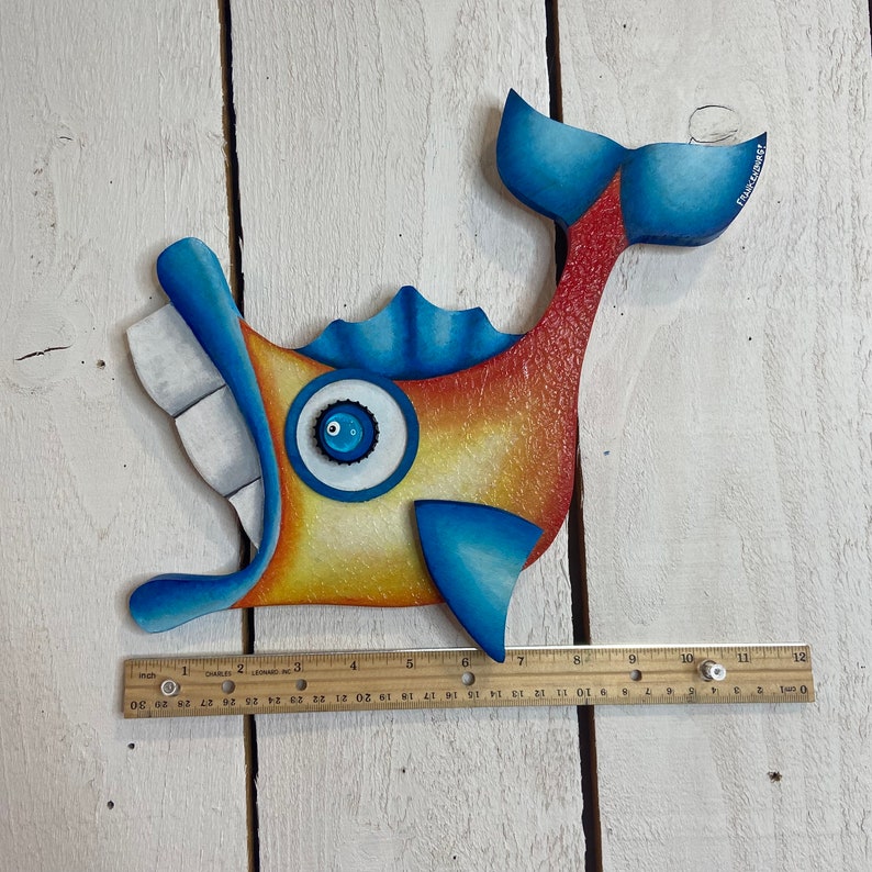 Archie Chenowith. Painted Wood Fish Art Repurposed Art - Etsy