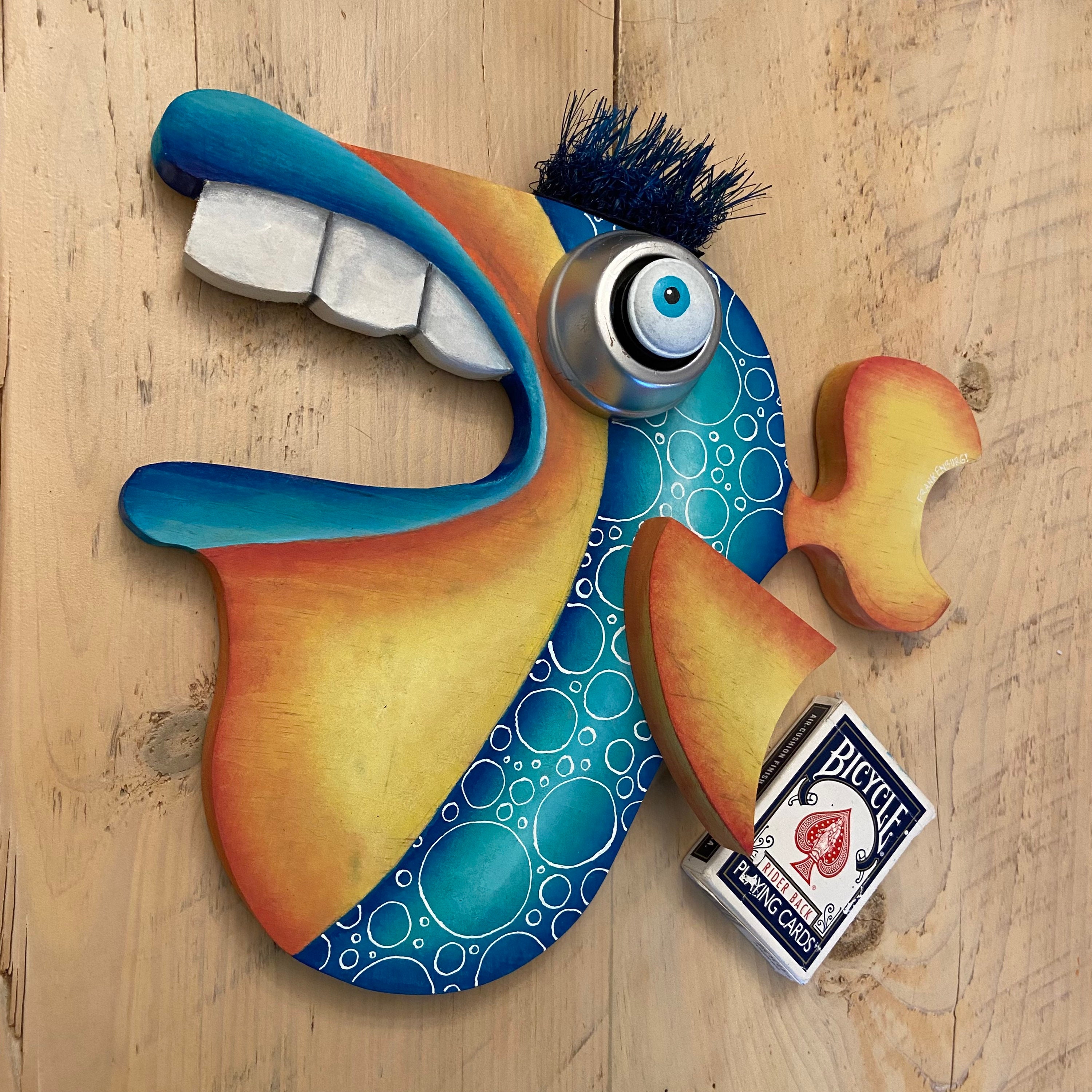 Knobsy: Wood Fish Art, Repurposed Art, Recycled Art, Beach House Art ...