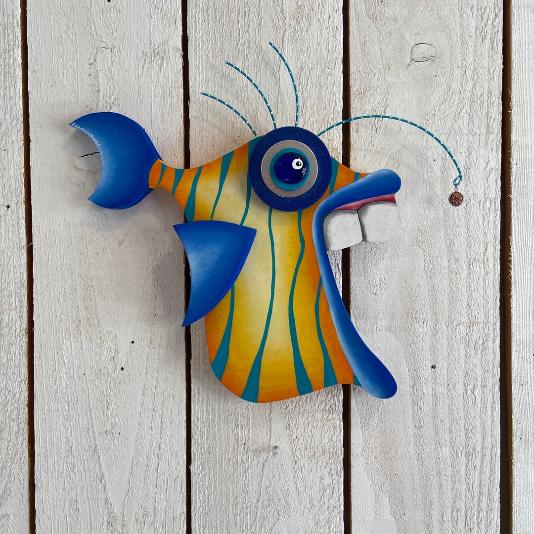 Right Angle Badangle. Wooden Fish Art, Lantern Fish, Recycled Art ...