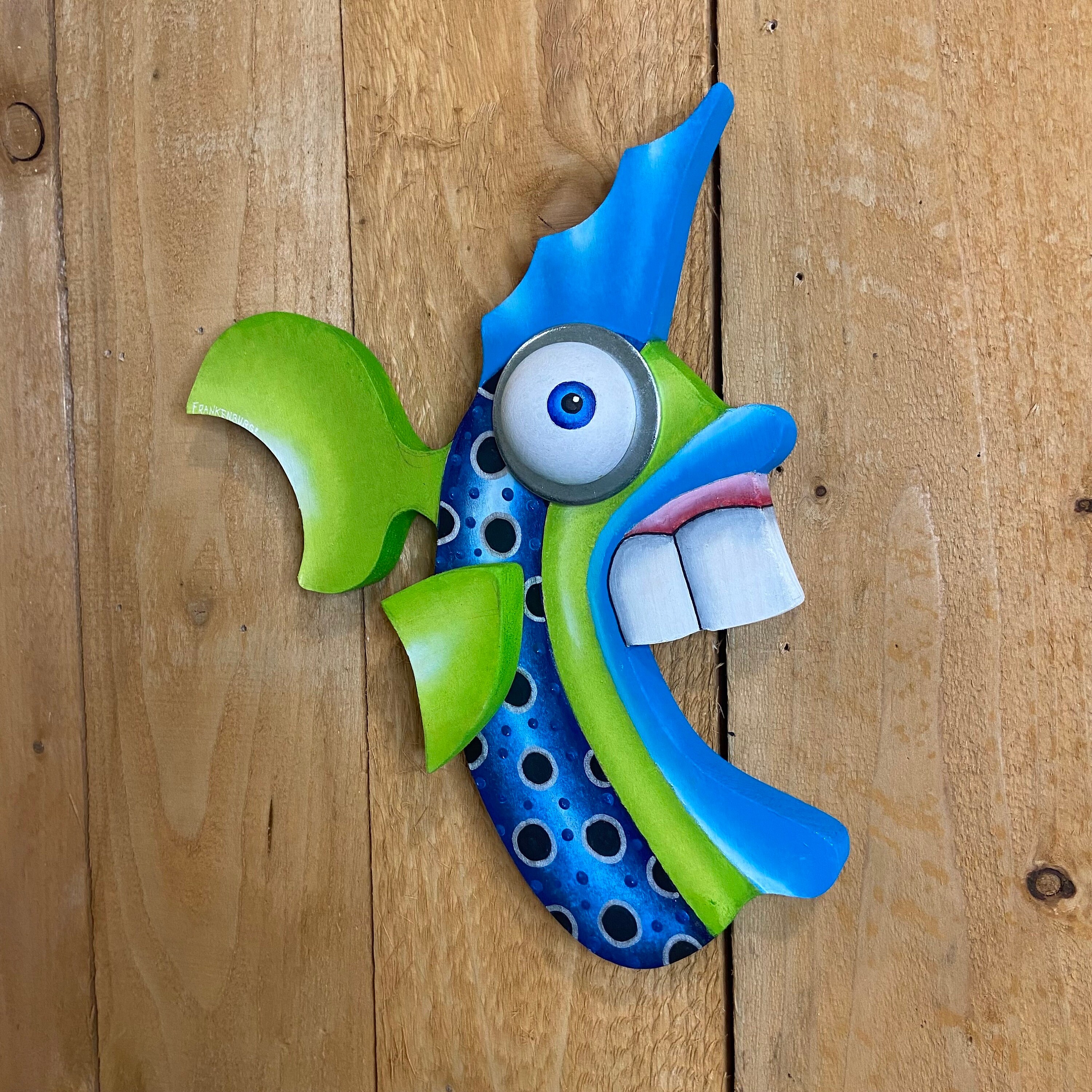 Finn Sharp. Painted Wood Fish Art, Blowfish Art, Pufferfish Art, Beach ...