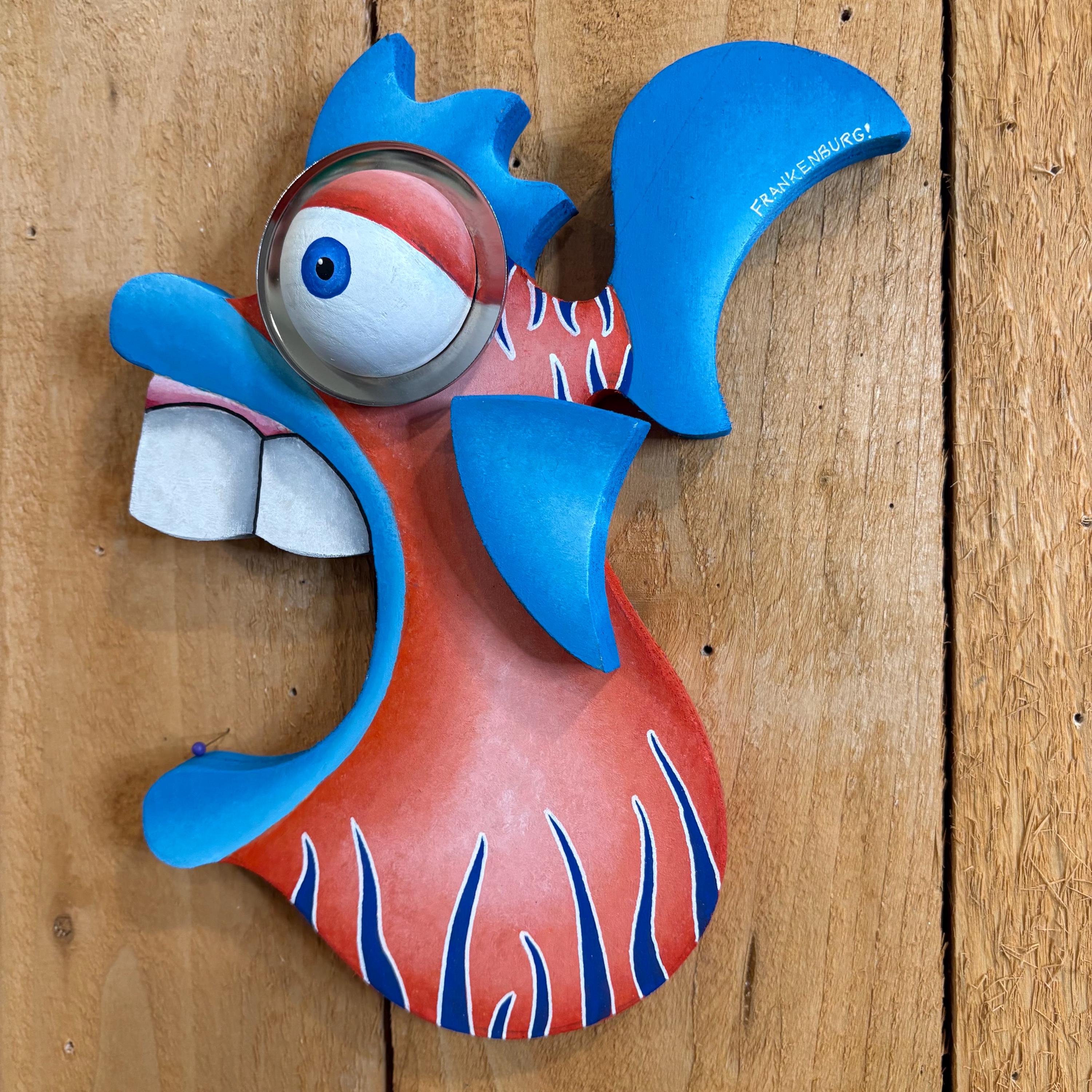 Funky Wooden Fish Art: Sleepy Steve, Whimsical Beach House Decor - Etsy