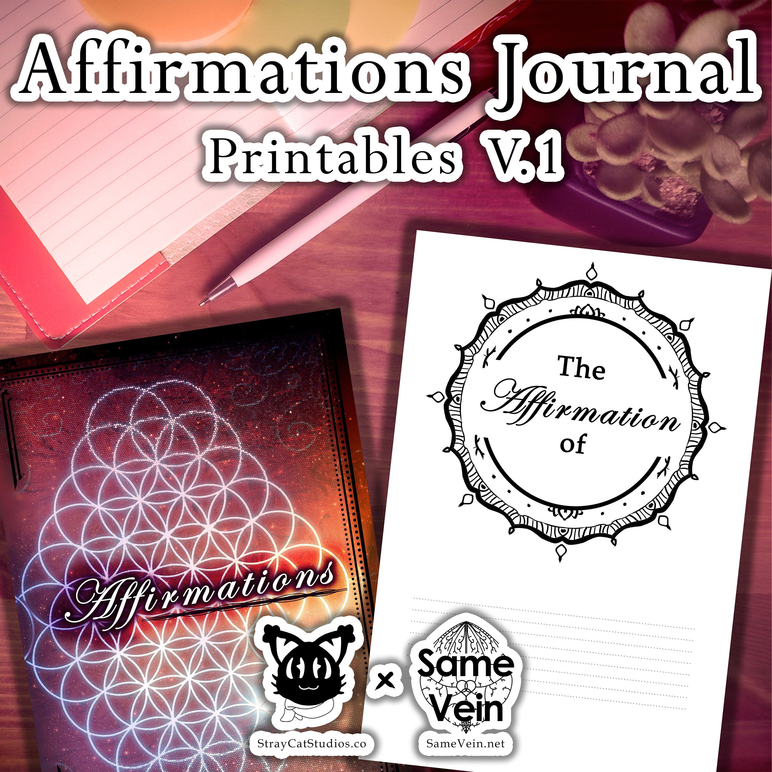 Affirmations Journal Printable Pages Volume 1 Daily Check-in for Mental ...
