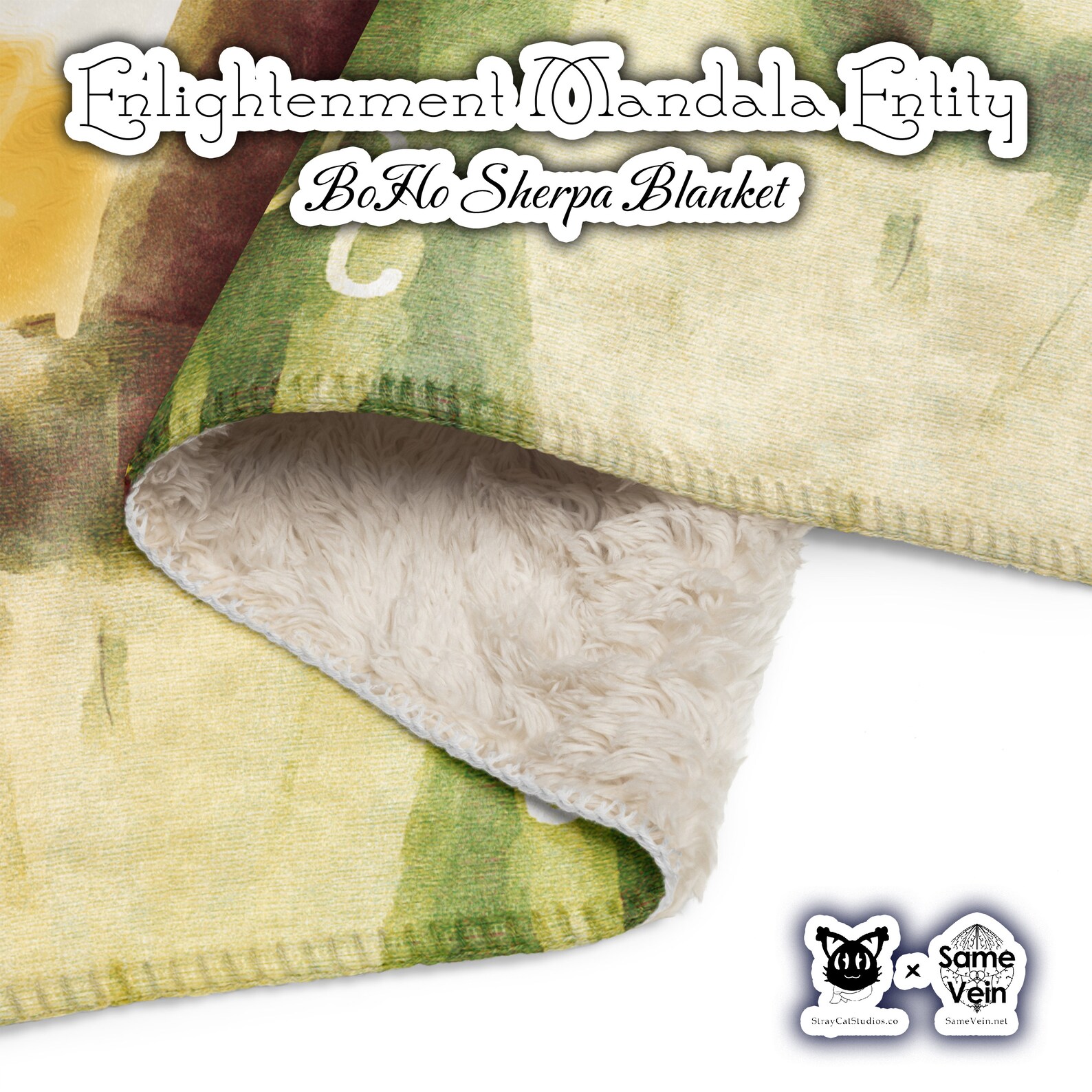 Enlightenment Mandala Entity Boho Sherpa Blanket Zen Quilt Kids ...