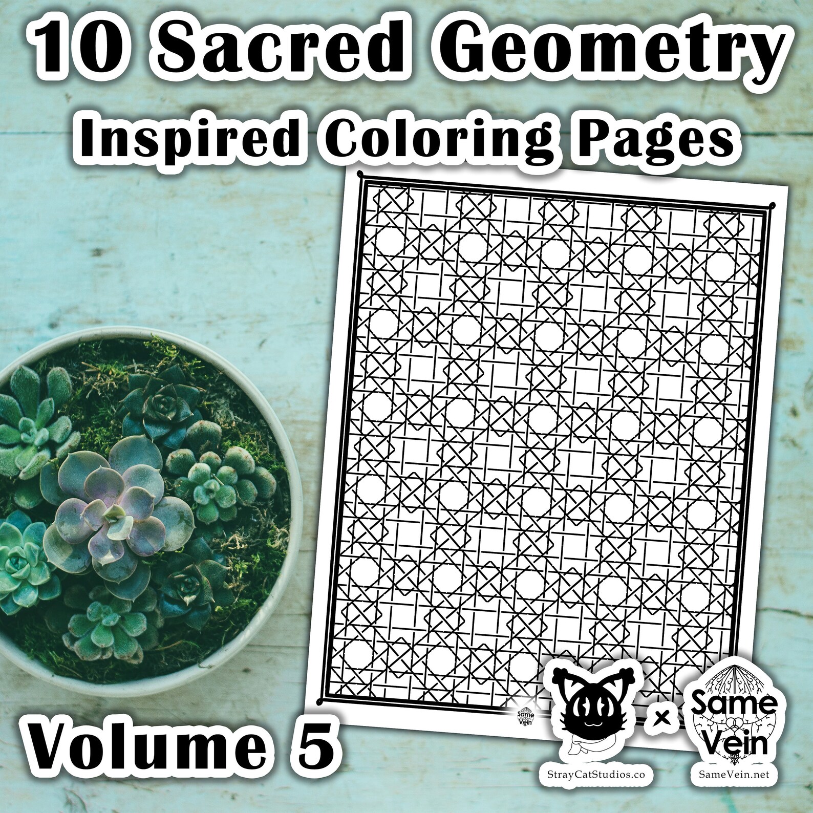 10 Sacred Geometry Inspired Coloring Pages Volume 5 | Etsy