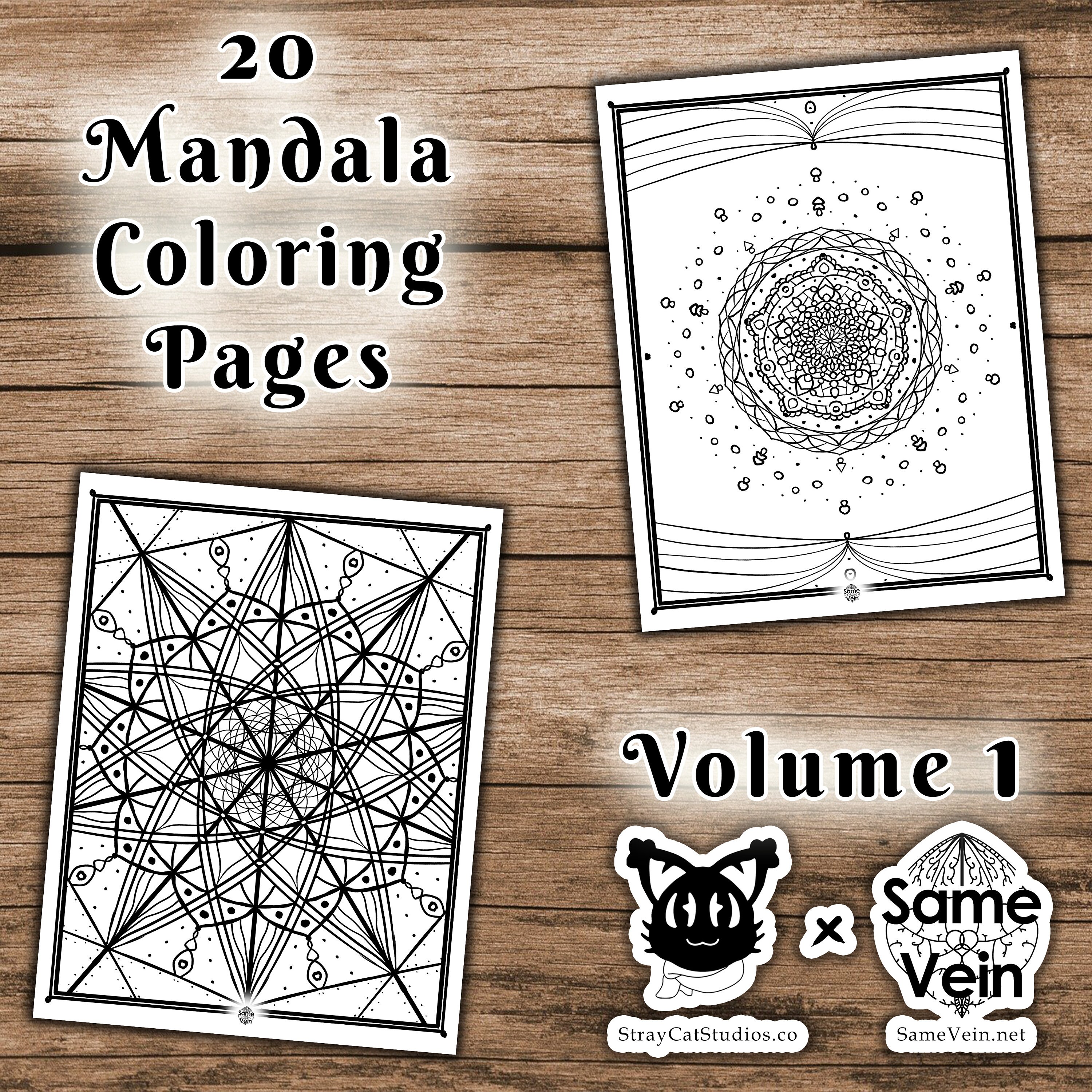 20 Mandala Coloring Pages Volume 1 Zen Coloring Bundle for - Etsy