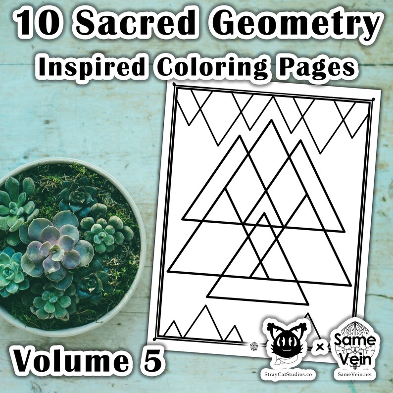 10 Sacred Geometry Inspired Coloring Pages Volume 5 | Etsy