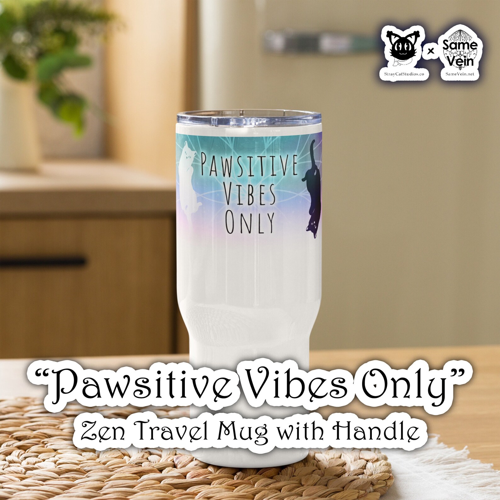 Pawsitive Vibes Only Zen Travel Mug With a Handle 25oz - Etsy
