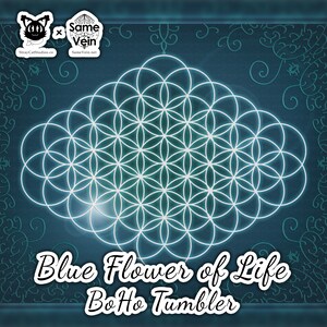 Blue Flower of Life Mandala Boho Tumbler 20oz Stainless - Etsy