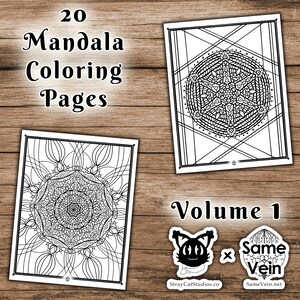20 Mandala Coloring Pages Volume 1 Zen Coloring Bundle for Adults and ...