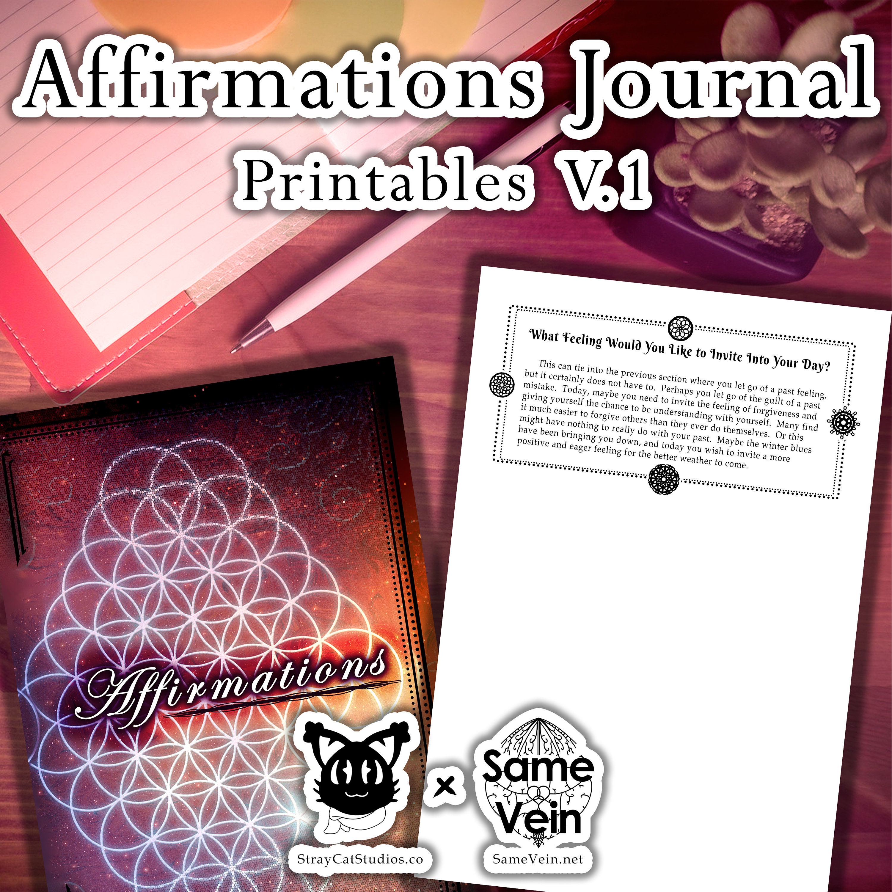 Affirmations Journal Printable Pages Volume 1 Daily Check-in for Mental ...