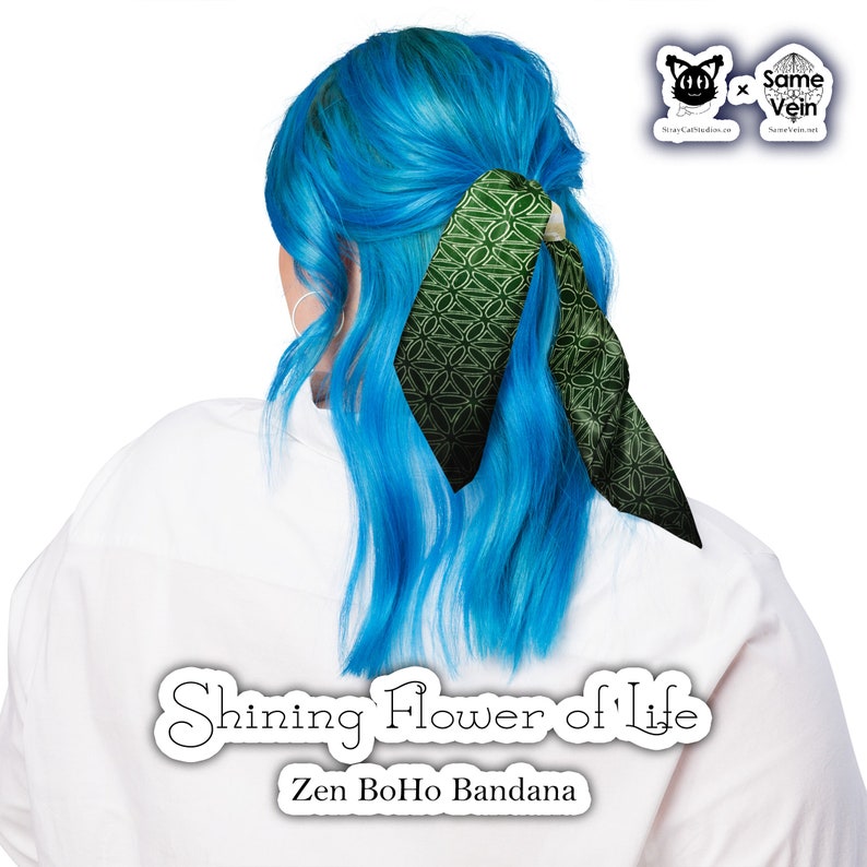 Shining Flower of Life Zen Boho Bandana Sacred Geometry Mandala Art Pet ...