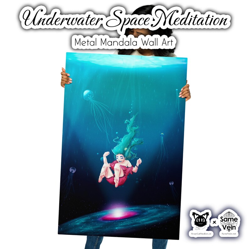 Underwater Space Meditation Metal Mandala Wall Art Sacred Geometry ...