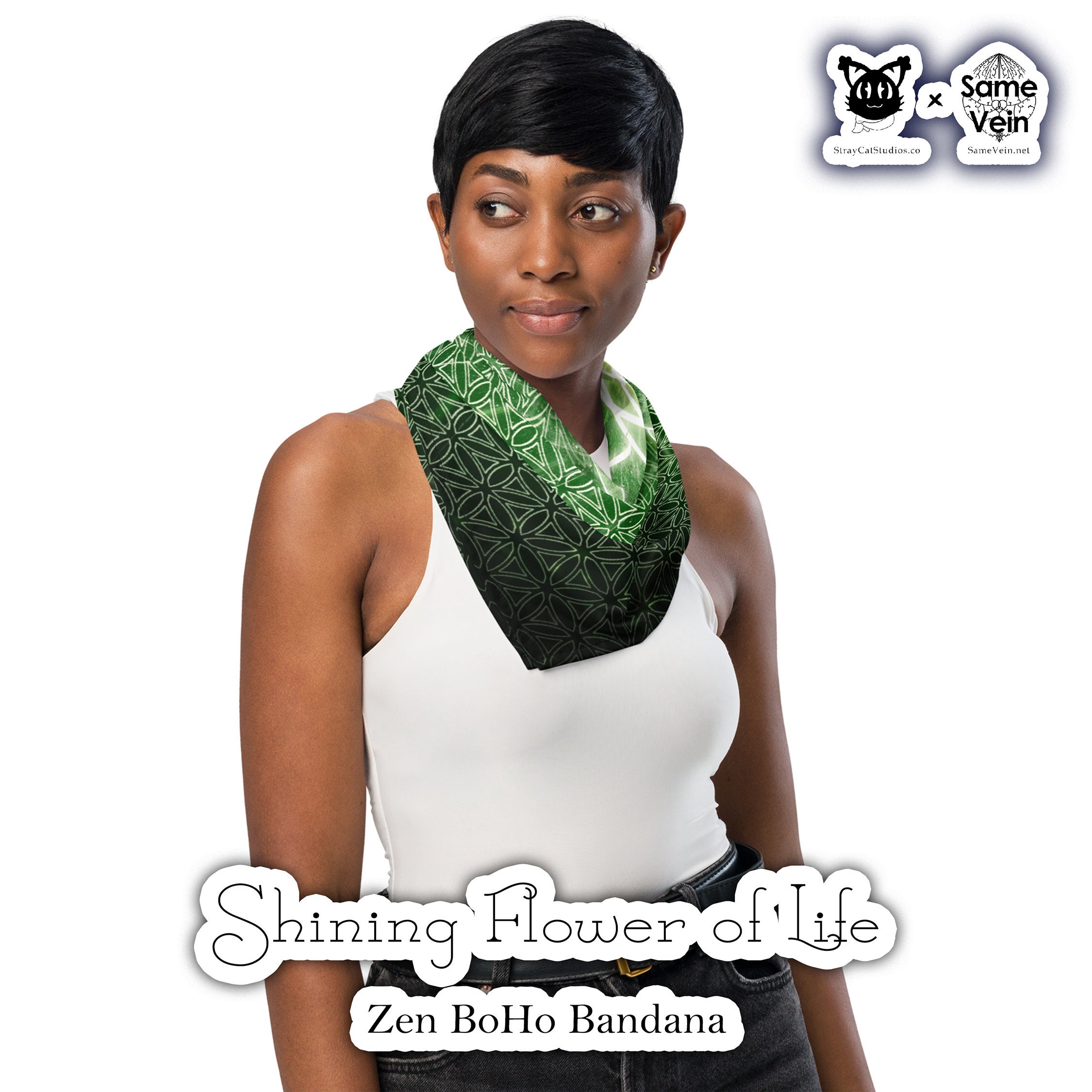 Shining Flower of Life Zen Boho Bandana Sacred Geometry Mandala Art Pet ...