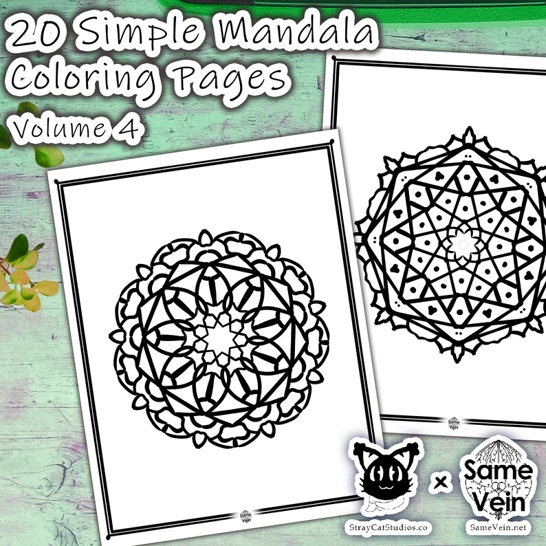 20 Simple Mandala Coloring Pages Volume 4 Zen Coloring - Etsy