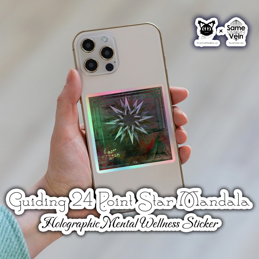 Guiding 24 Point Star Mandala • Holographic Mental Wellness Sticker ...