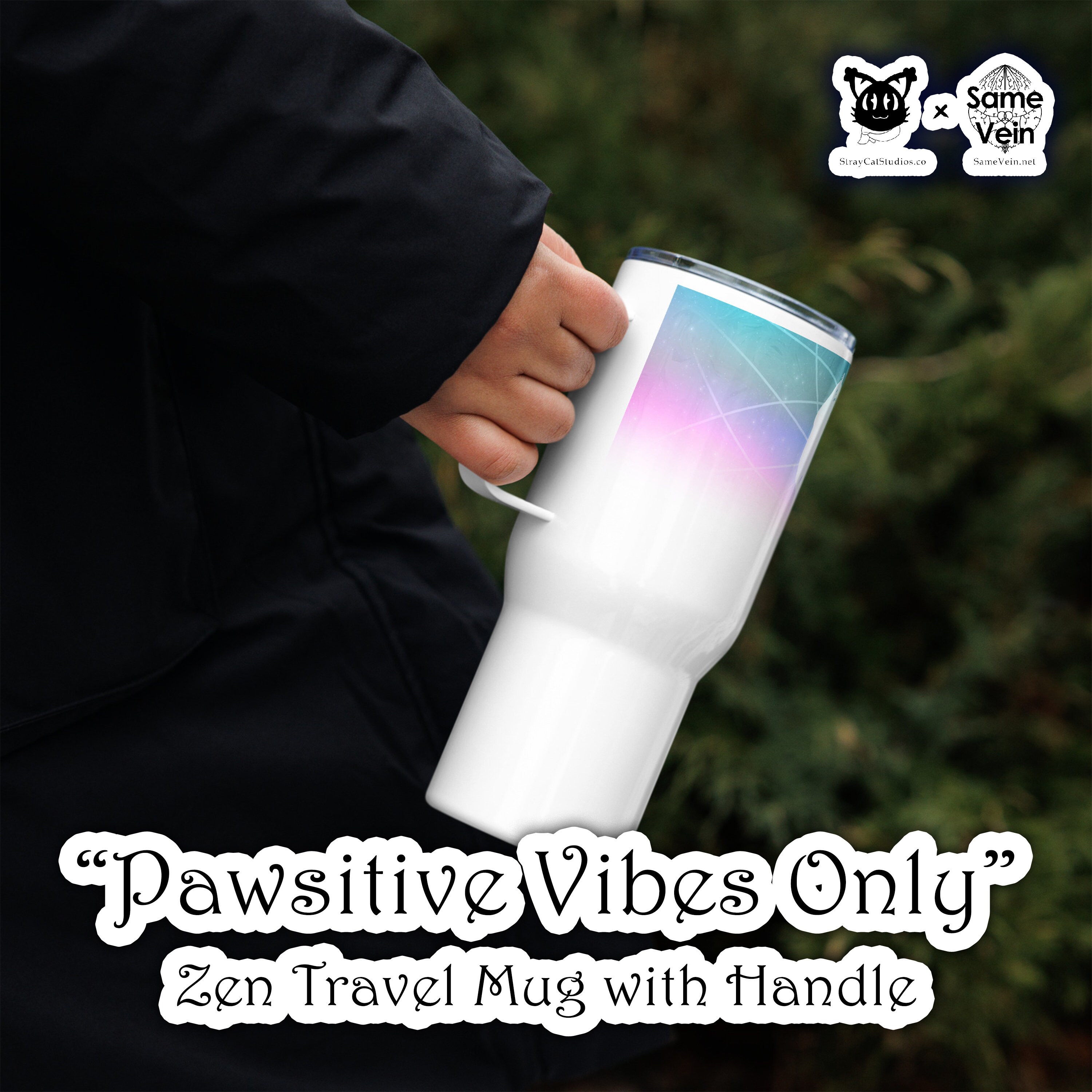 Pawsitive Vibes Only Zen Travel Mug With a Handle 25oz - Etsy