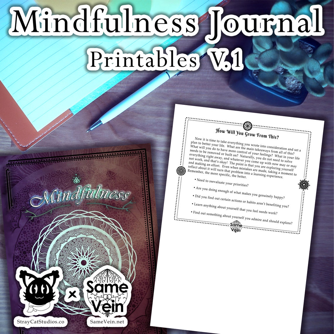 Mindfulness Journal Printable Pages Volume 1 Daily - Etsy