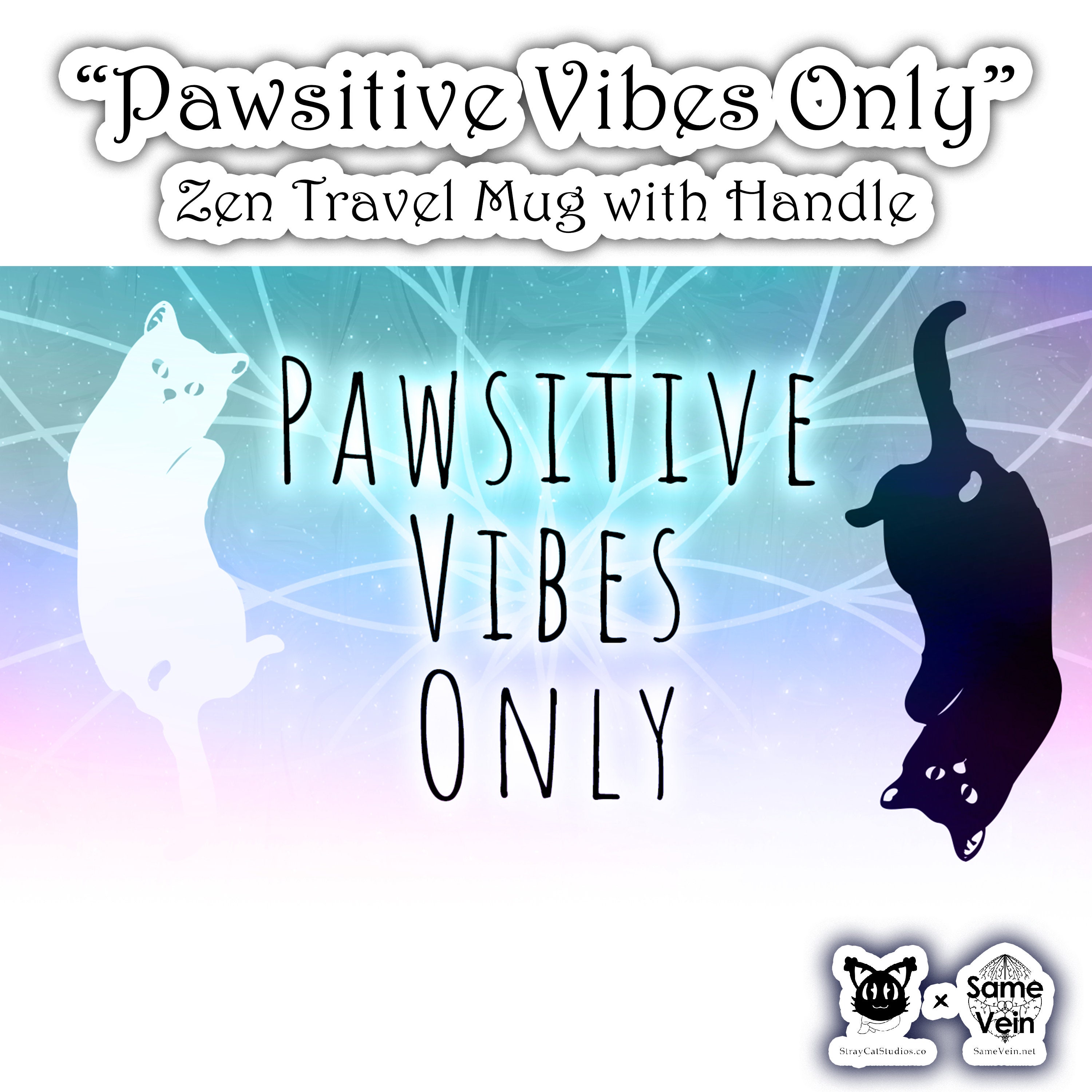 Pawsitive Vibes Only Zen Travel Mug With a Handle 25oz - Etsy