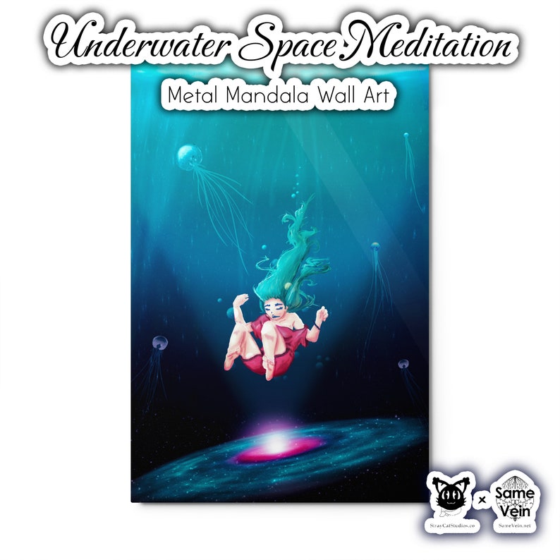 Underwater Space Meditation Metal Mandala Wall Art Sacred Geometry ...