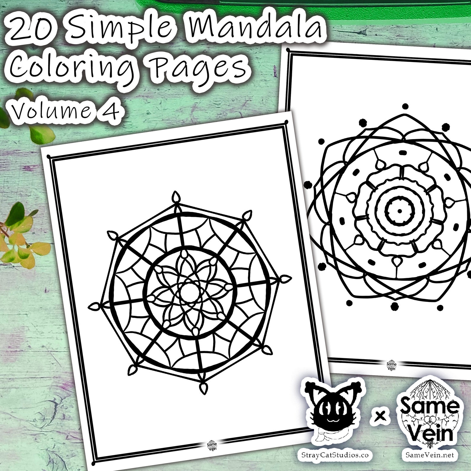 20 Simple Mandala Coloring Pages Volume 4 Zen Coloring - Etsy