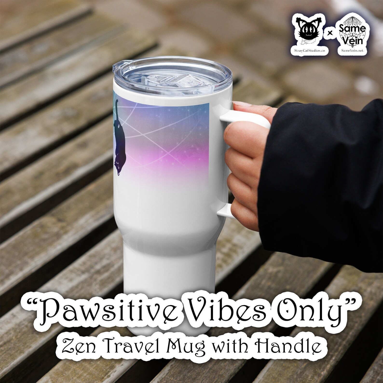 Pawsitive Vibes Only Zen Travel Mug With a Handle 25oz - Etsy