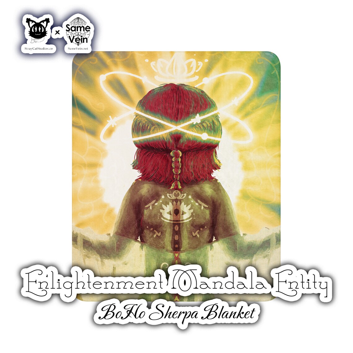 Enlightenment Mandala Entity Boho Sherpa Blanket Zen Quilt Kids ...
