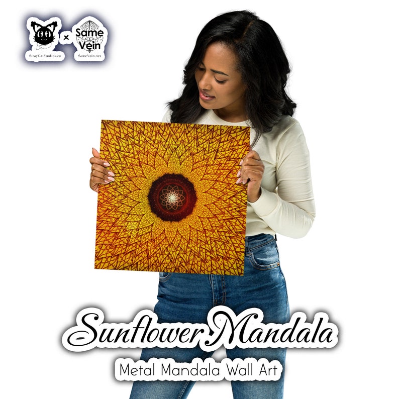 Sunflower Mandala Metal Mandala Wall Art Sacred Geometry - Etsy