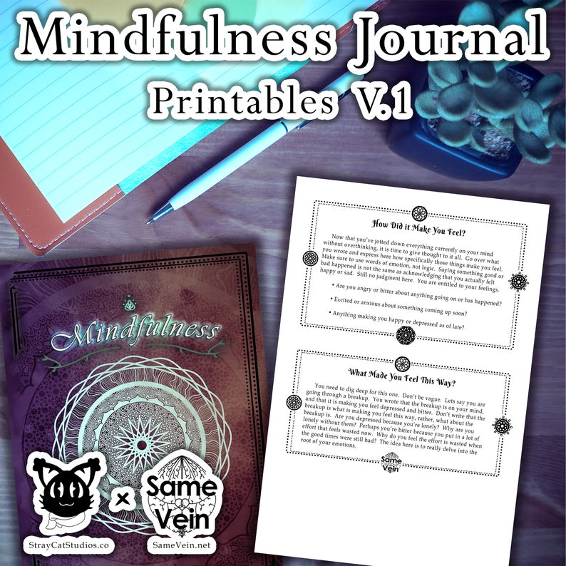 Mindfulness Journal Printable Pages Volume 1 Daily Check-in for Mental ...
