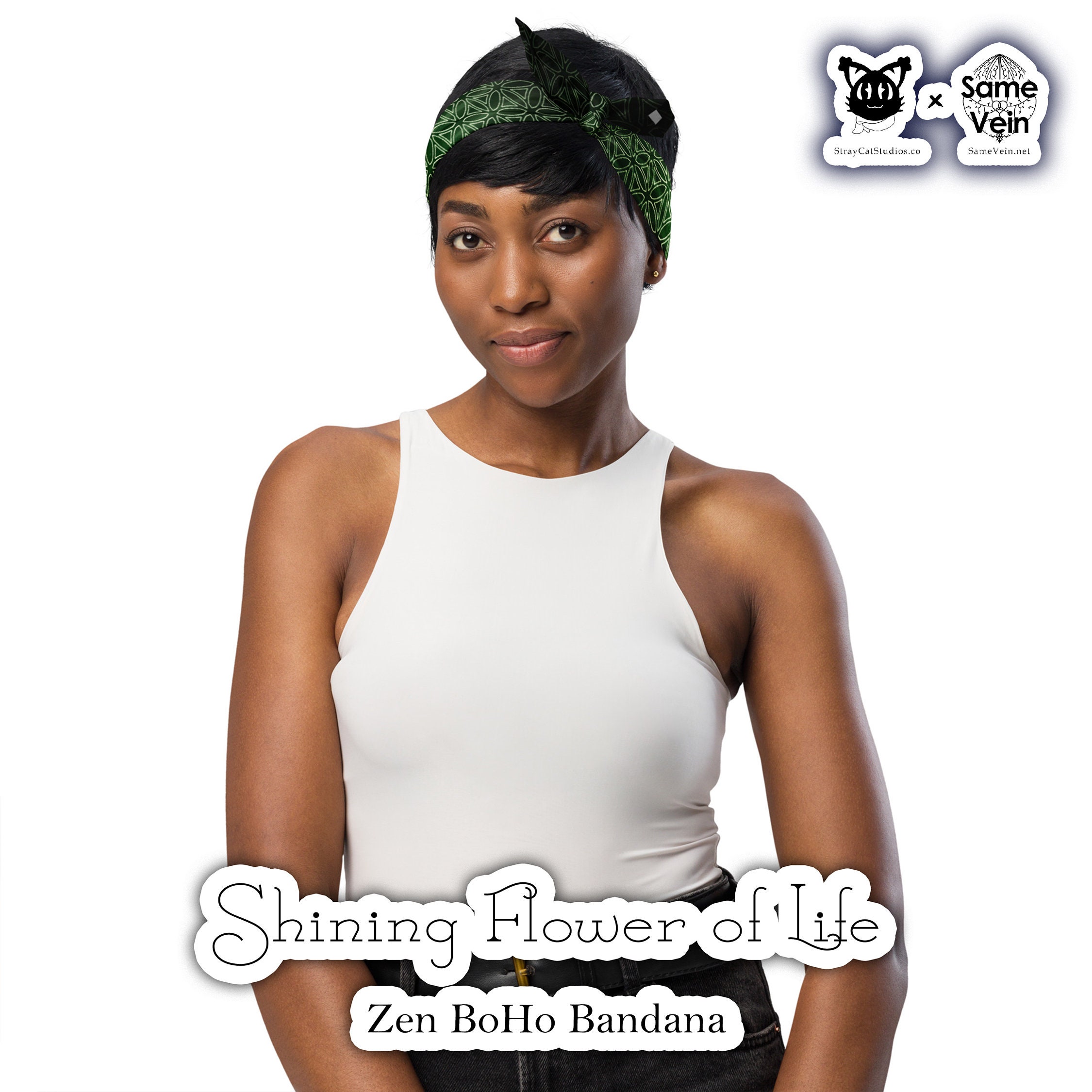 Shining Flower of Life Zen Boho Bandana Sacred Geometry Mandala Art Pet ...