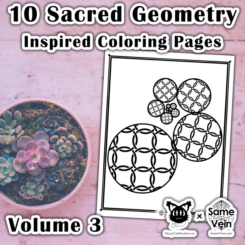 10 Sacred Geometry Inspired Coloring Pages Volume 3 Zen Coloring Bundle ...