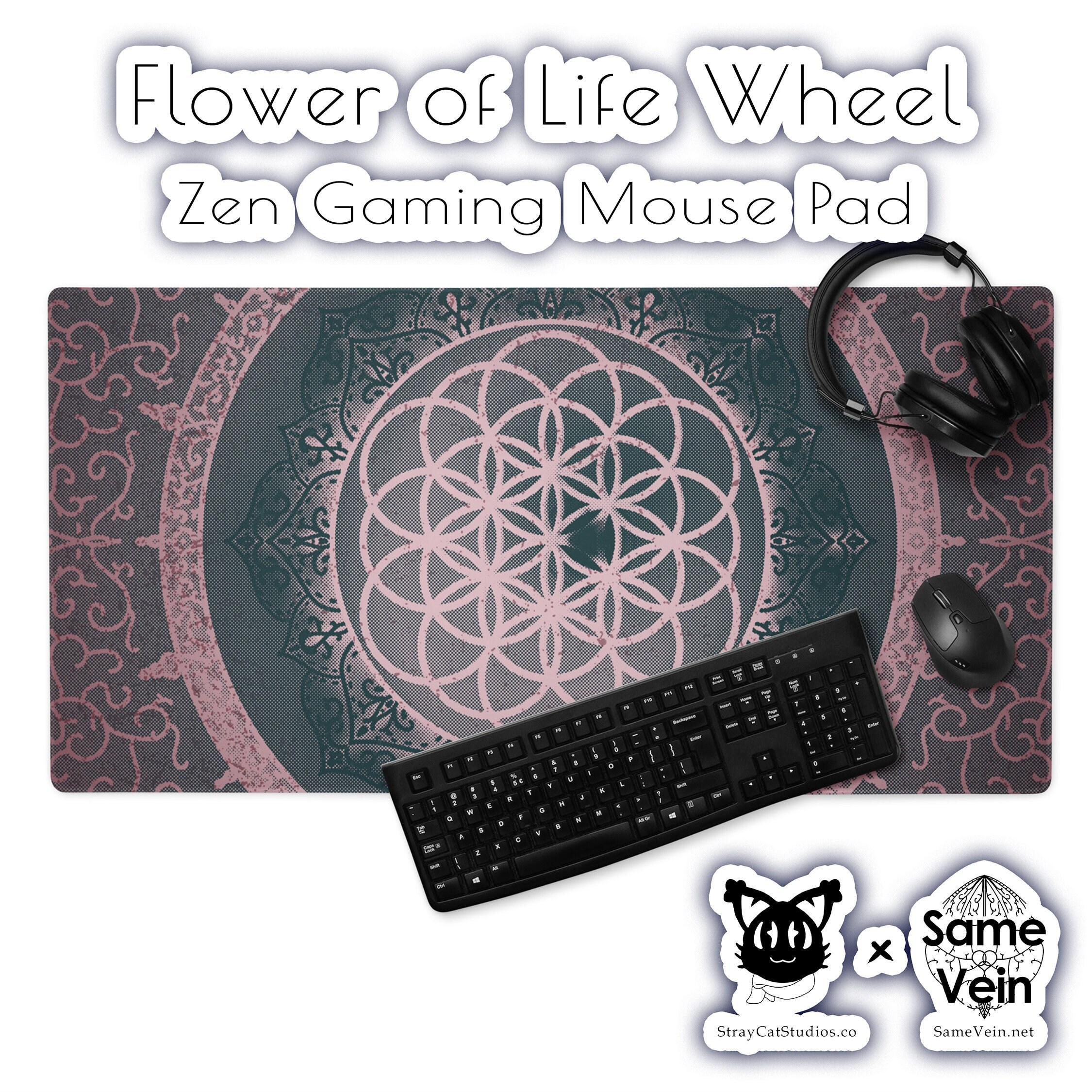 Flower of Life Wheel Zen Gaming Mouse Pad Unique Boho Home - Etsy