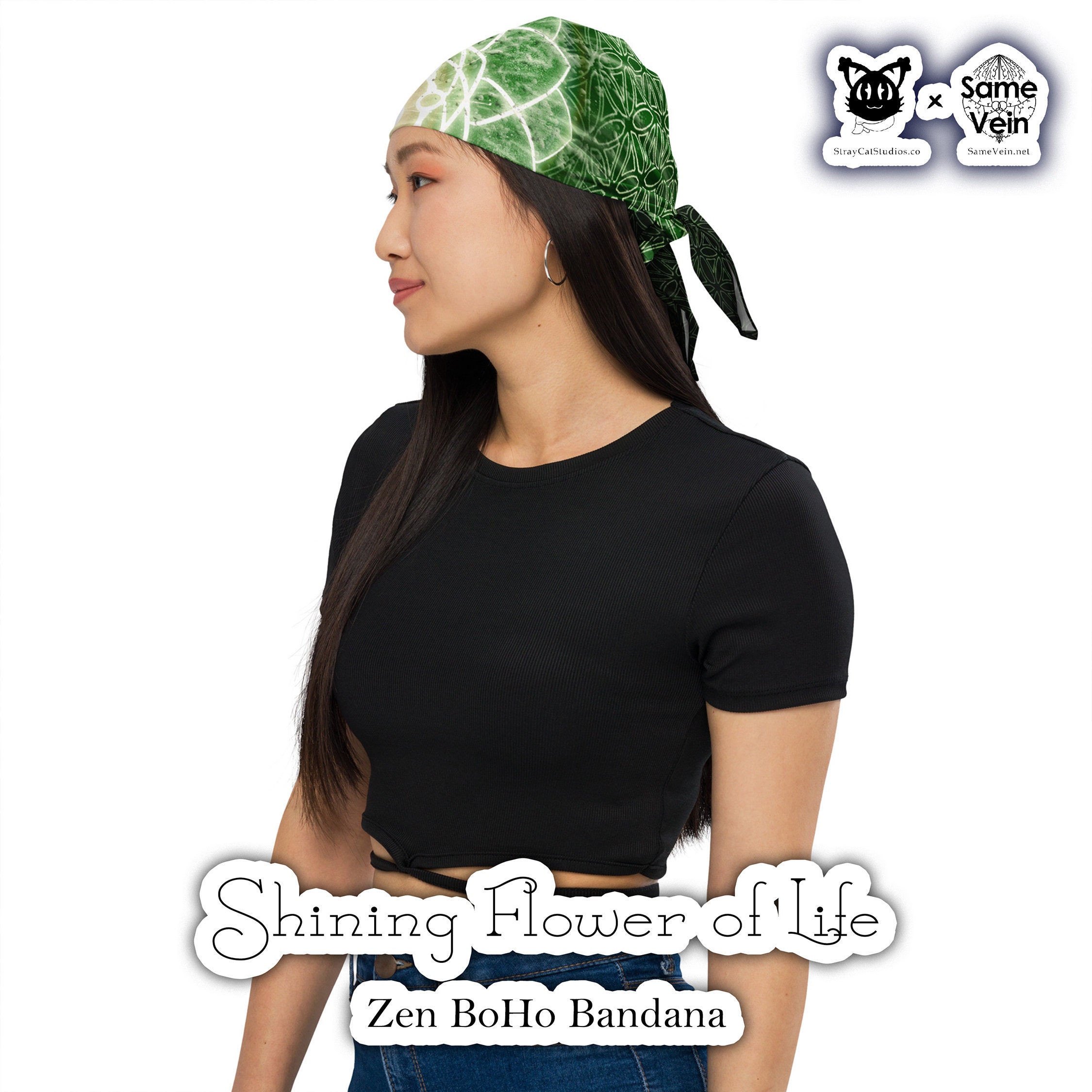 Shining Flower of Life Zen Boho Bandana Sacred Geometry Mandala Art Pet ...