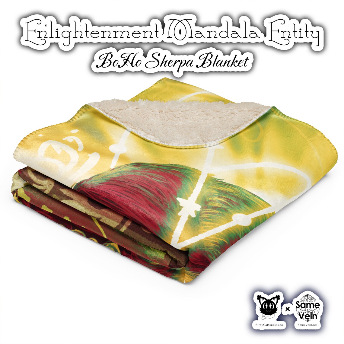 Enlightenment Mandala Entity Boho Sherpa Blanket Zen Quilt Kids ...