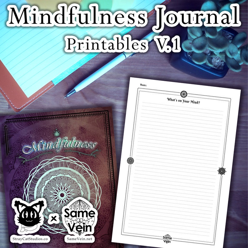 Mindfulness Journal Printable Pages Volume 1 Daily Check-in for Mental ...