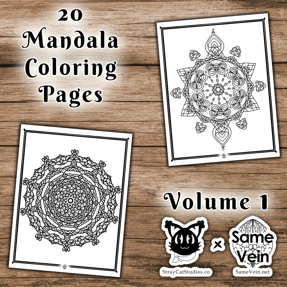 20 Mandala Coloring Pages Volume 1 Zen Coloring Bundle for - Etsy