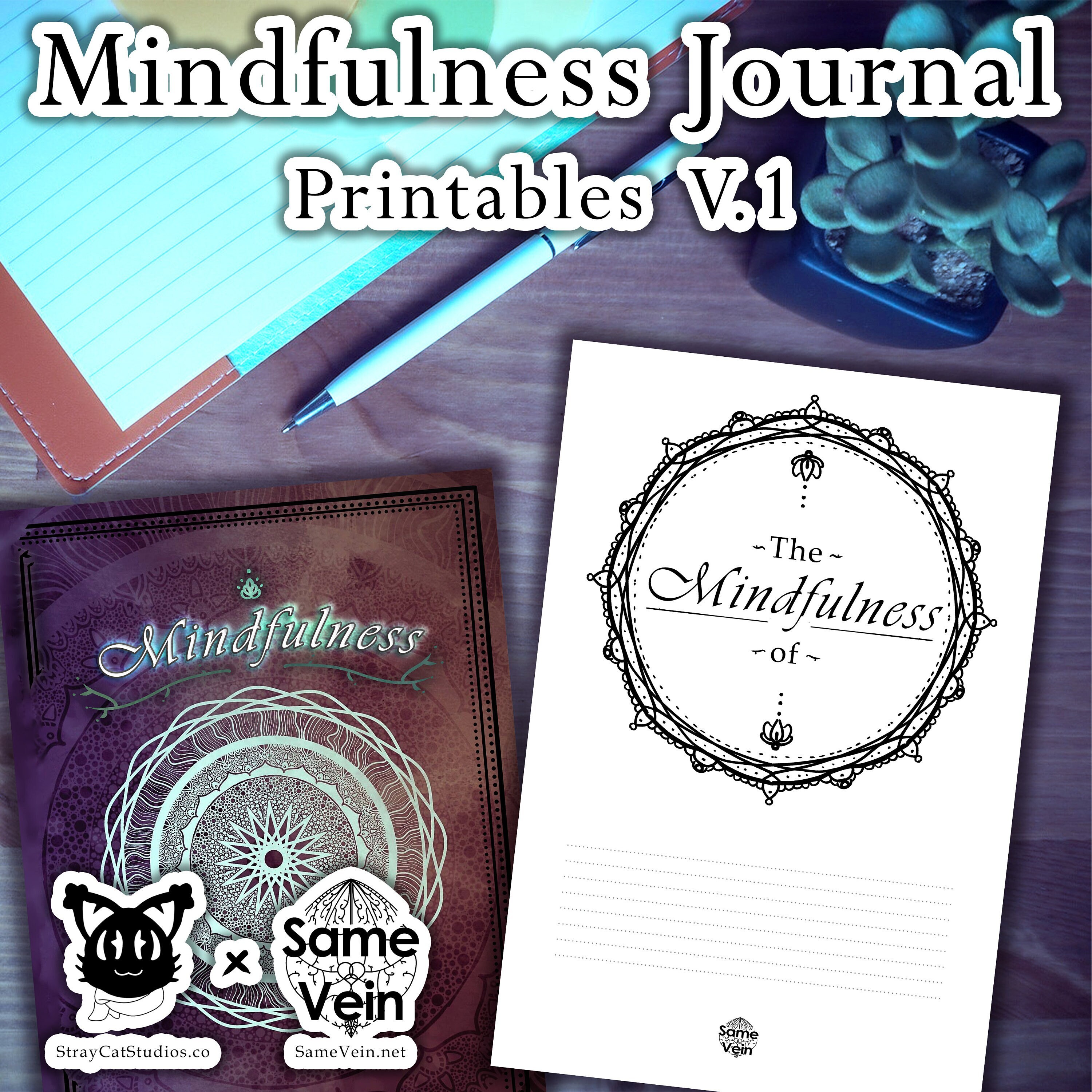 Mindfulness Journal Printable Pages Volume 1 Daily Check-in for Mental ...