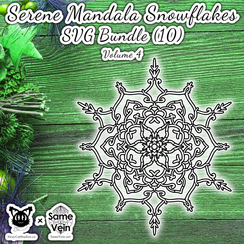 Serene Mandala Snowflakes SVG Bundle 10 V.4 Zen Winter - Etsy