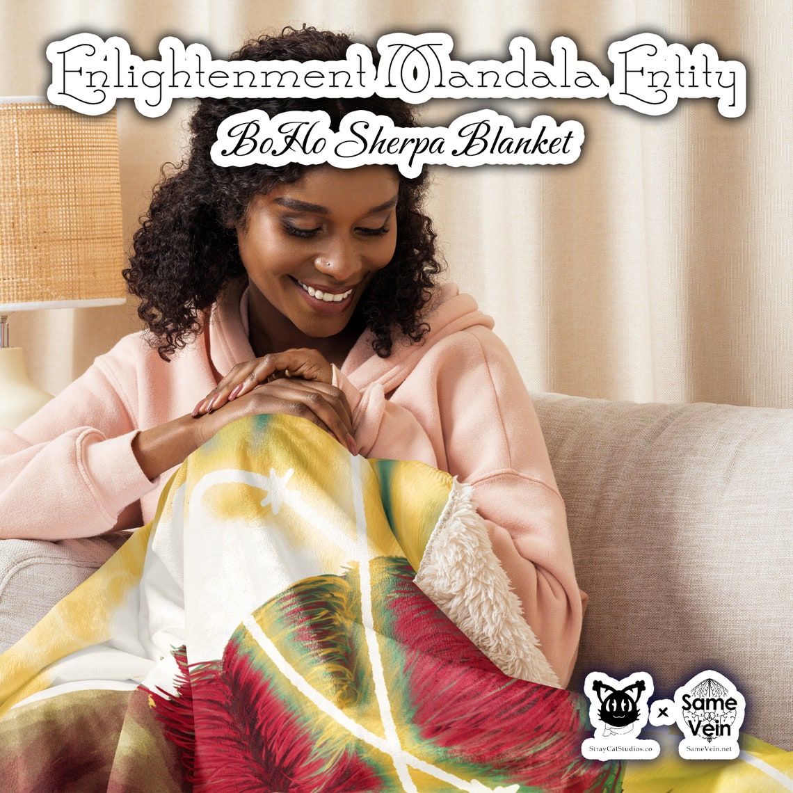 Enlightenment Mandala Entity Boho Sherpa Blanket Zen Quilt Kids ...