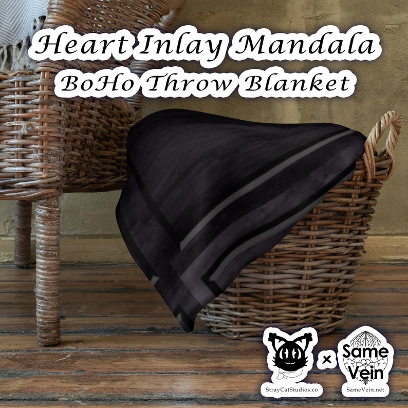 Heart Inlay Mandala Boho Throw Blanket 50x60 Fleece Quilt - Etsy