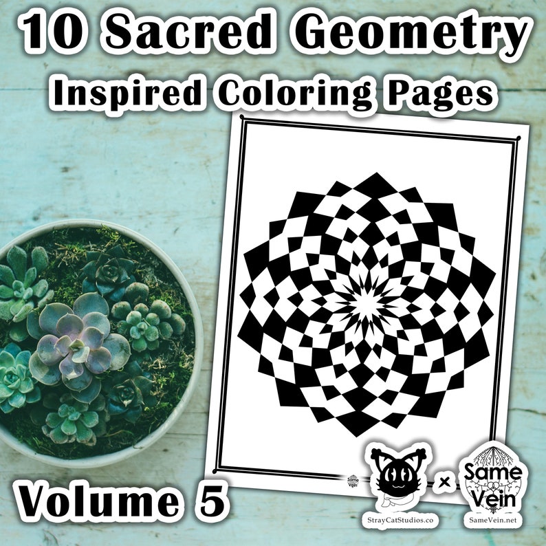 10 Sacred Geometry Inspired Coloring Pages Volume 5 Zen - Etsy