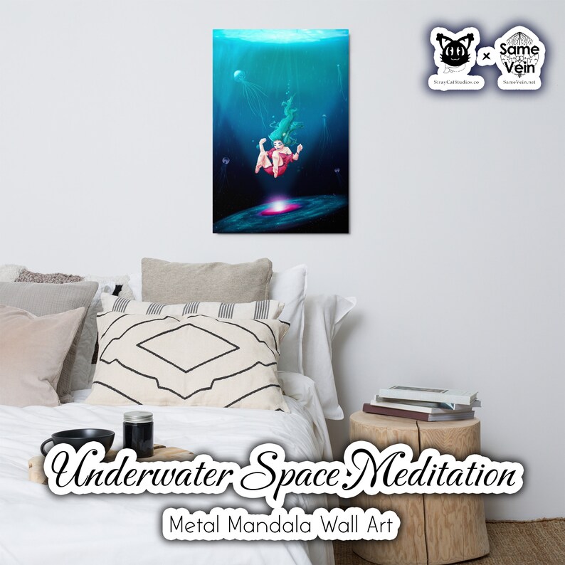Underwater Space Meditation Metal Mandala Wall Art Sacred Geometry ...