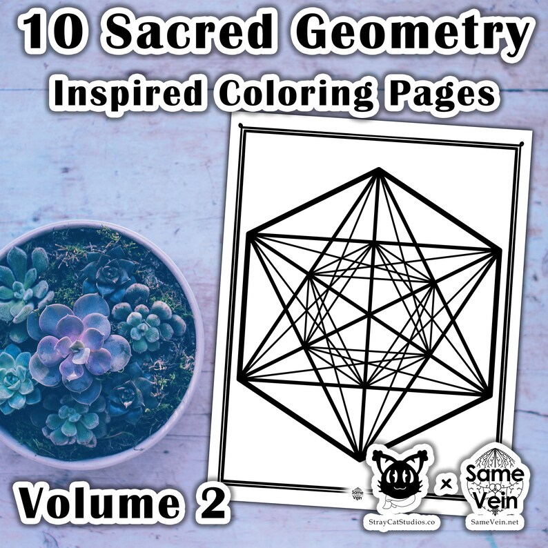 10 Sacred Geometry Inspired Coloring Pages Volume 2 Zen Coloring Bundle ...