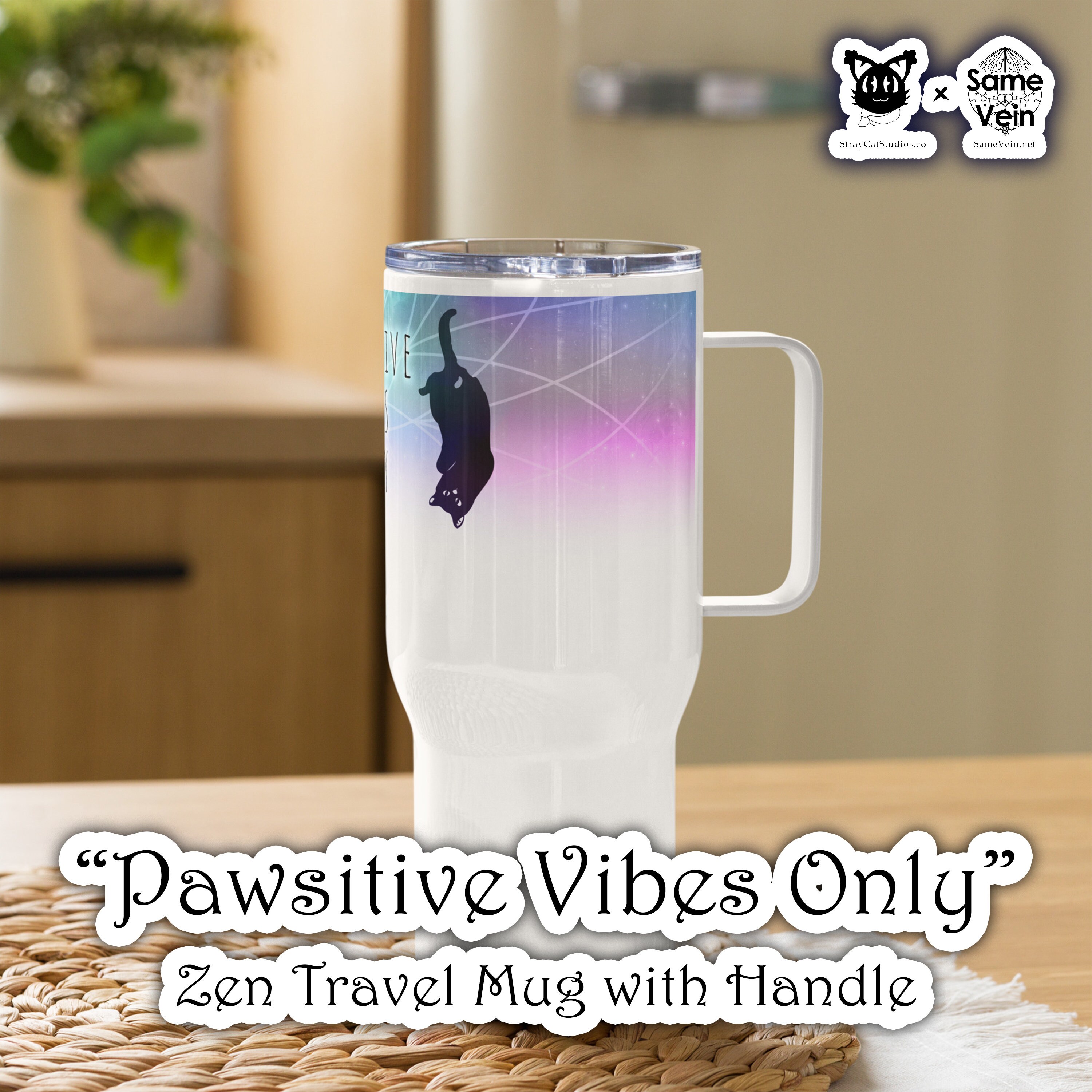 Pawsitive Vibes Only Zen Travel Mug With a Handle 25oz - Etsy