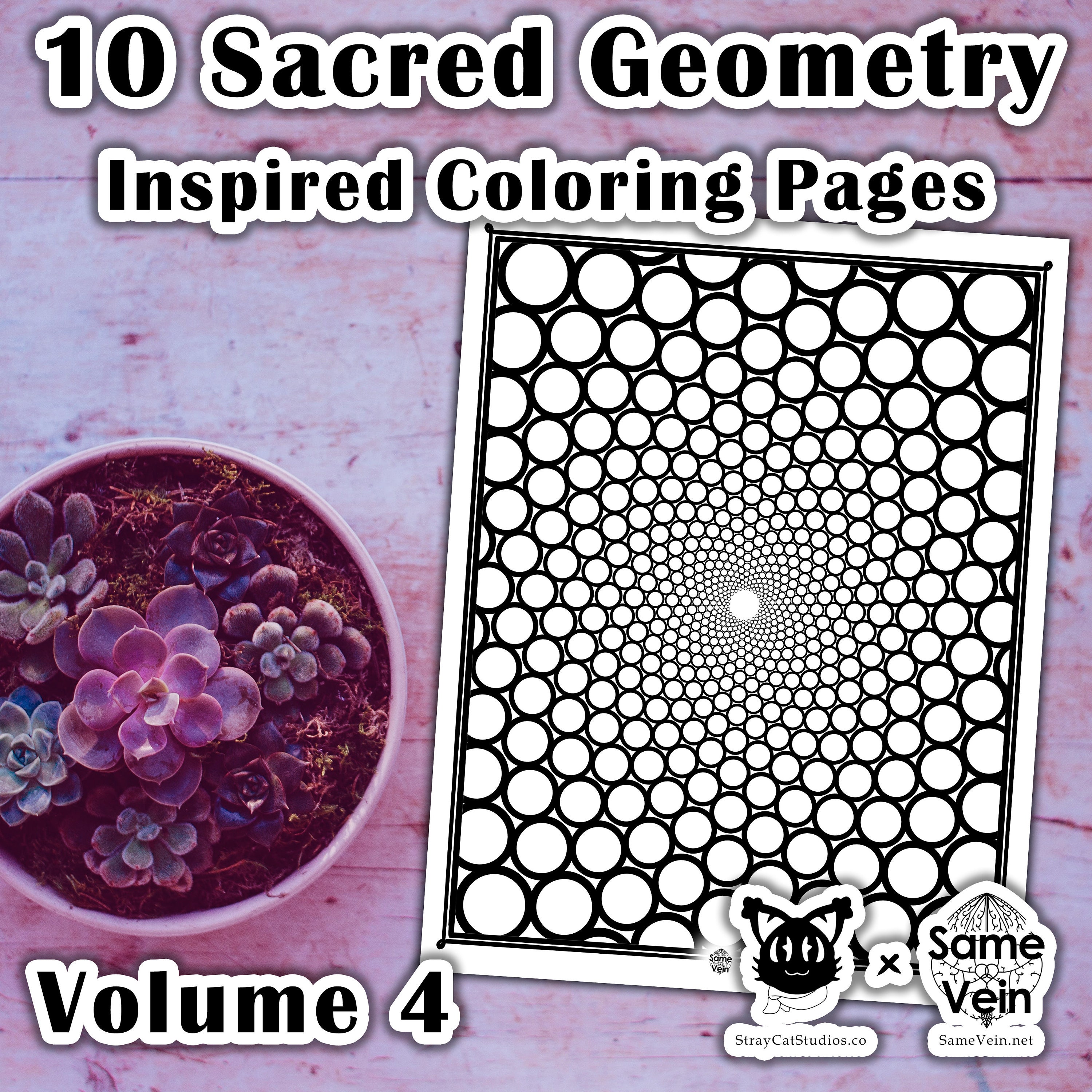 10 Sacred Geometry Inspired Coloring Pages Volume 4 Zen Coloring Bundle ...