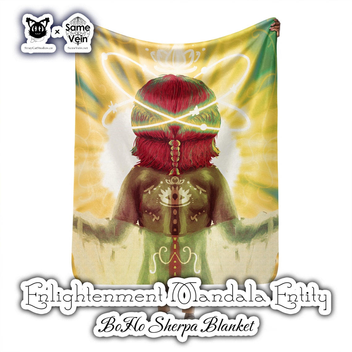 Enlightenment Mandala Entity Boho Sherpa Blanket Zen Quilt Kids ...