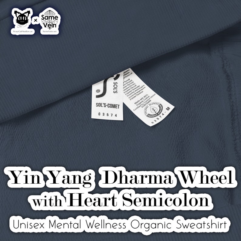 Yin Yang Dharma Wheel Heart Semicolon Unisex Mental Wellness - Etsy