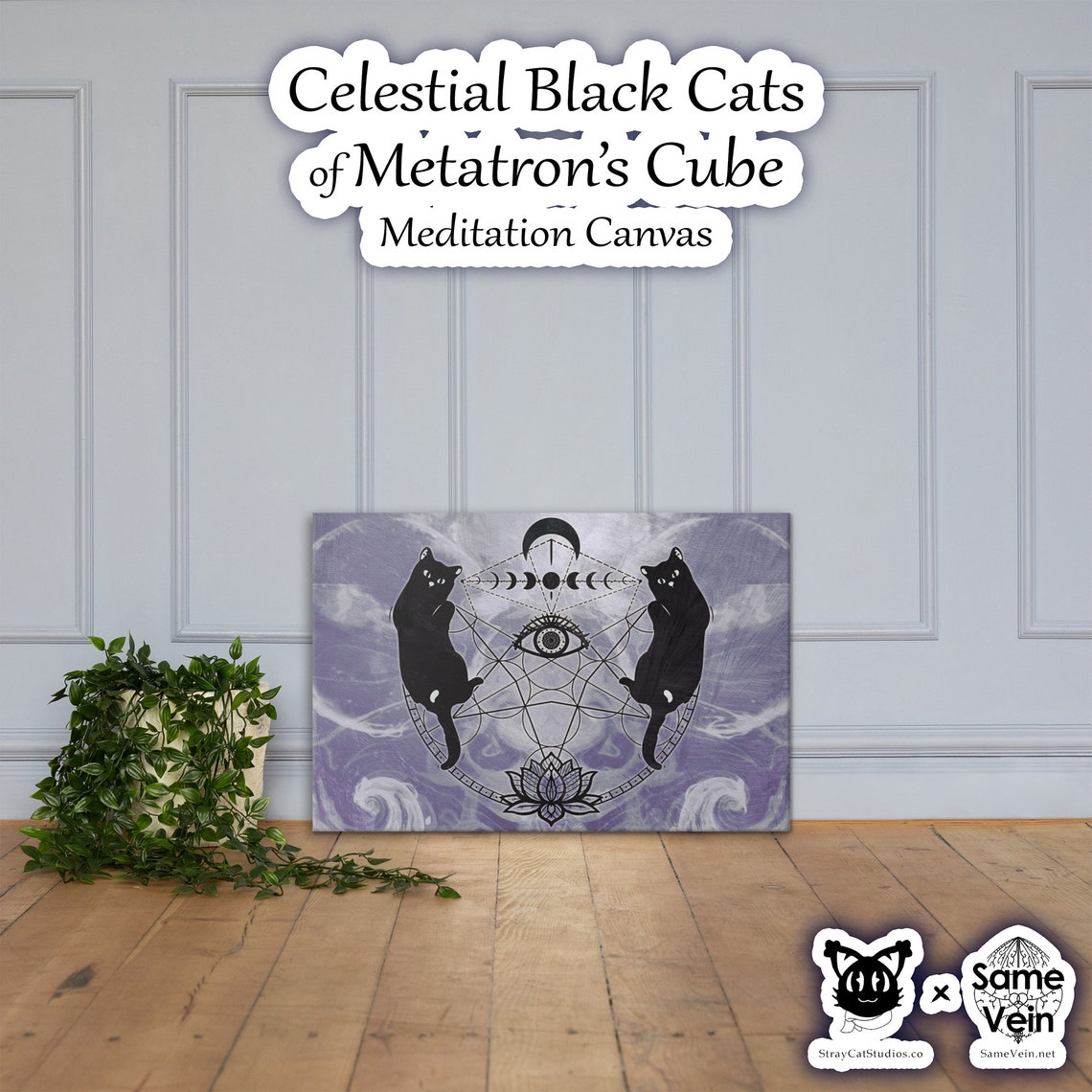 Celestial Black Cats of Metatron's Cube Meditation - Etsy