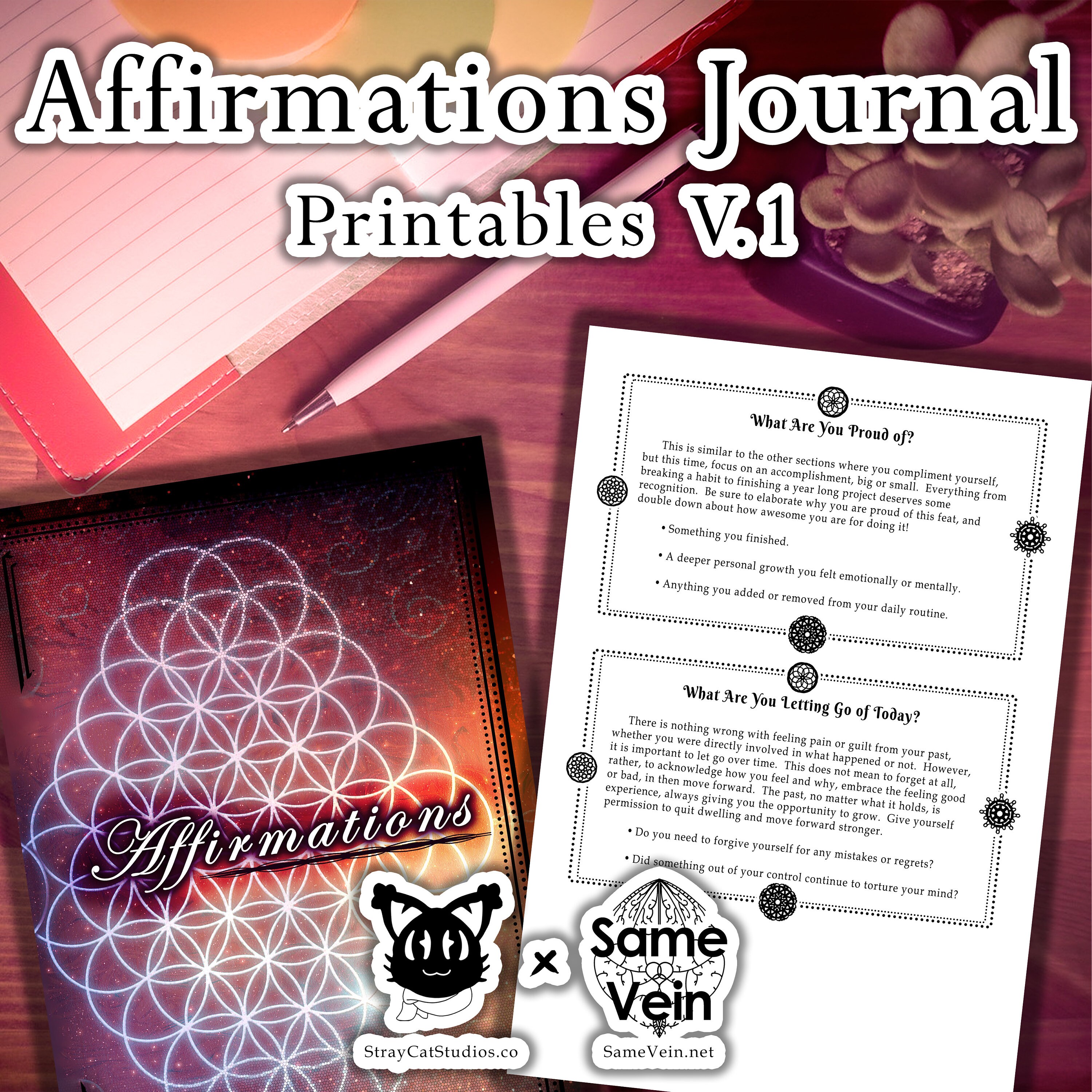 Affirmations Journal Printable Pages Volume 1 Daily Check-in for Mental ...